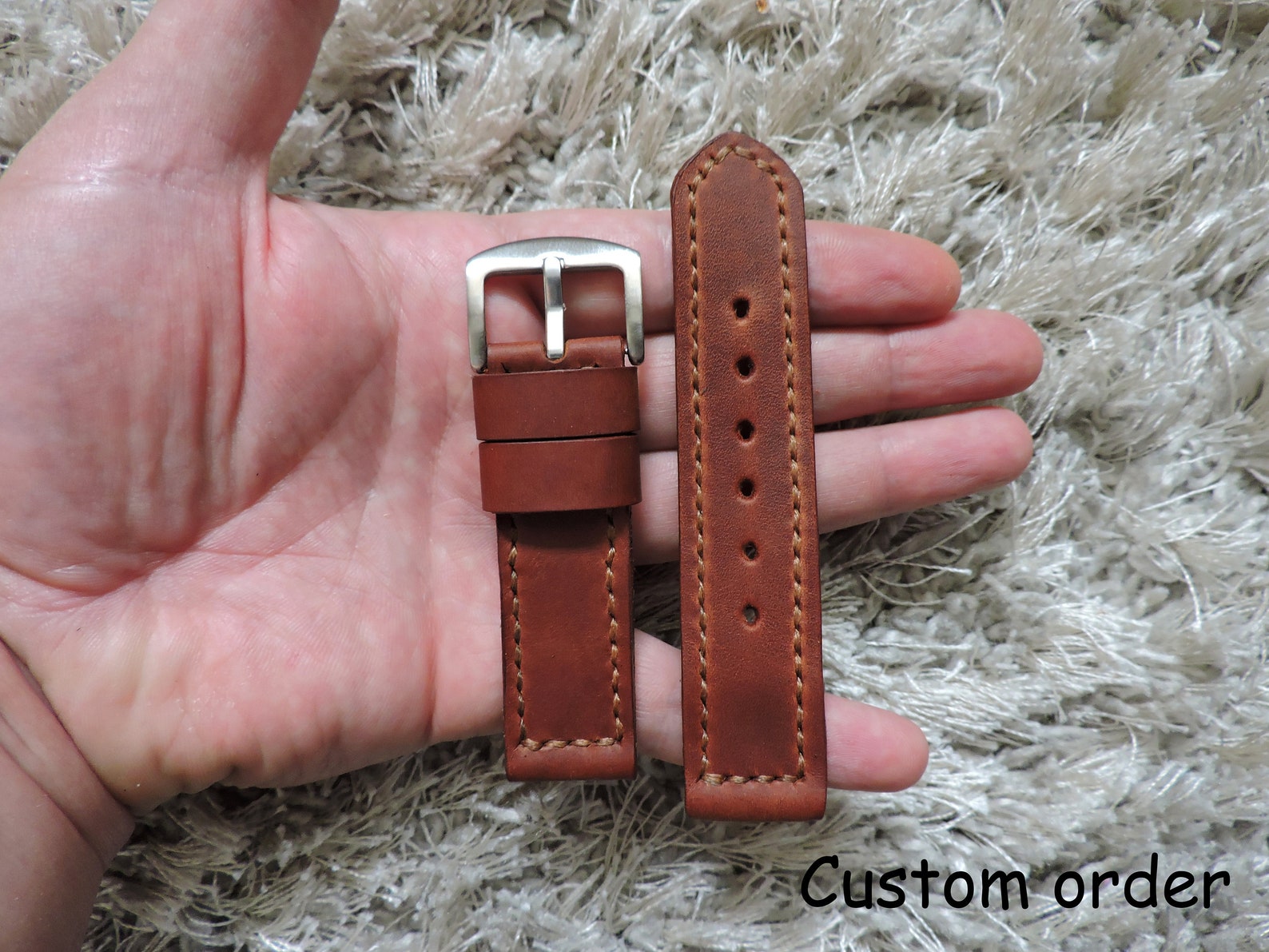 Mens Leather Watch Strap Vintage Watch Band Custom Black | Etsy