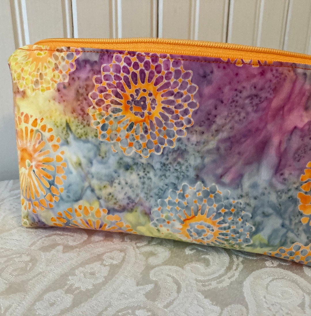 Unique Boho Batik Makeup Bag, Quilt Shop Cotton, Special Details - Etsy