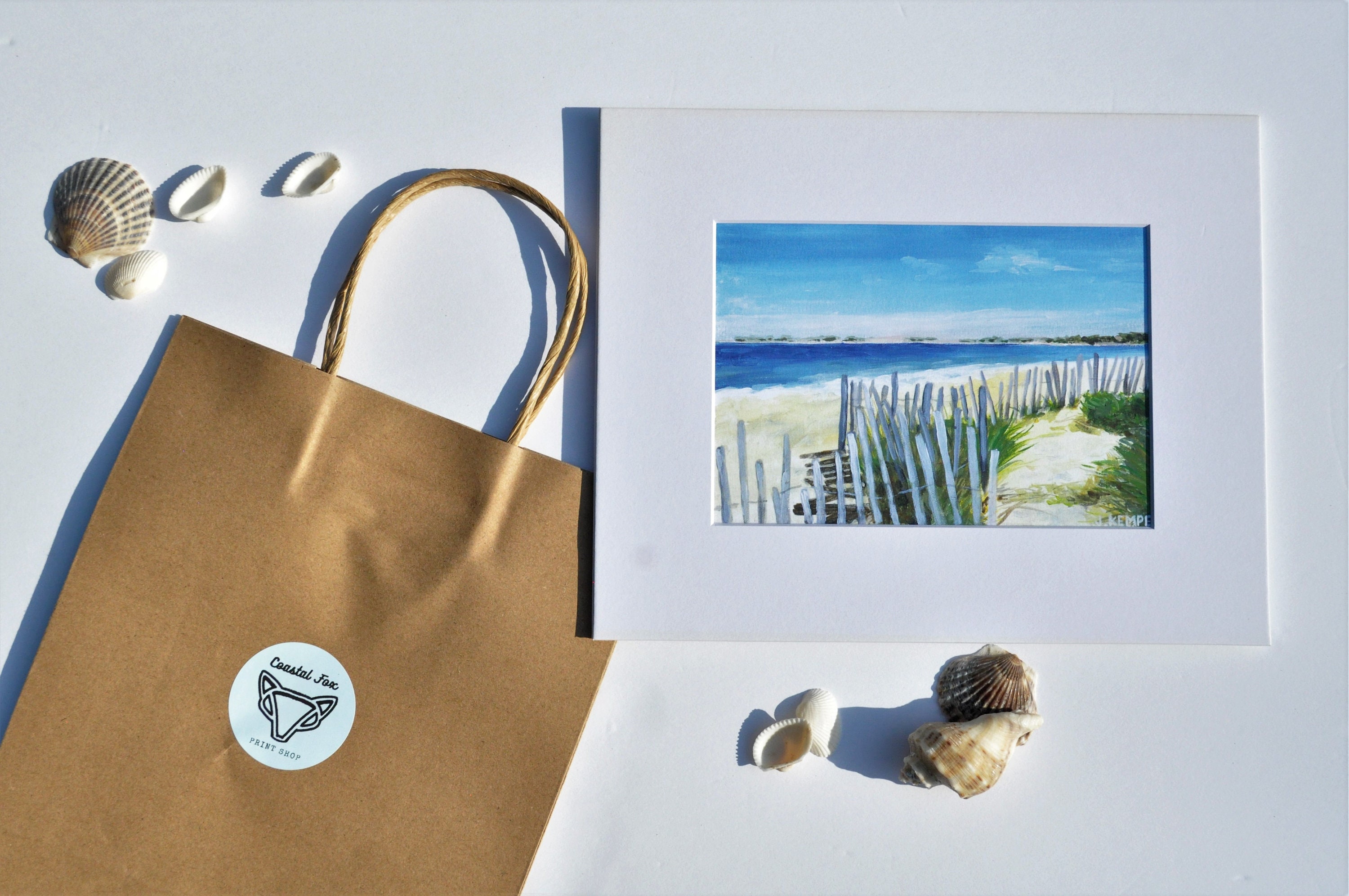 Cape Cod Matted Art Print, "day at the Beach" Painting by a Local ...