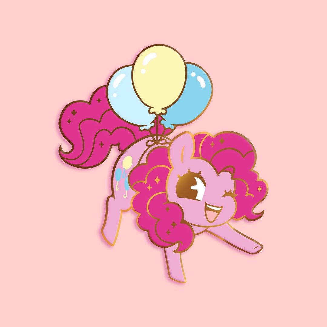 Pinkie Pie MLP - My Little Pony - Gold Hard Enamel Pin - Etsy
