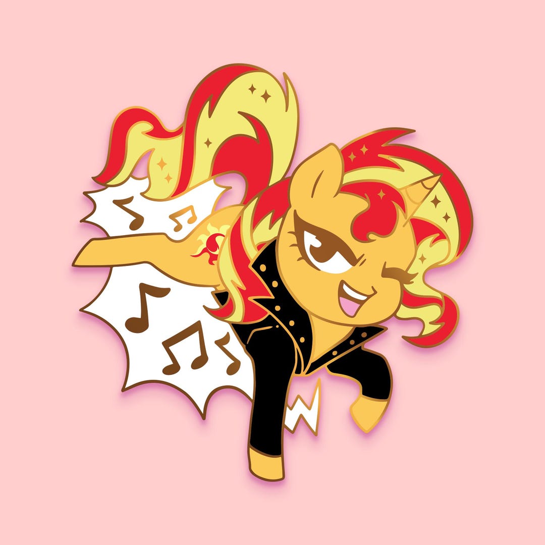 Sunset Shimmer MLP - My Little Pony - Gold Hard Enamel Pin - Etsy