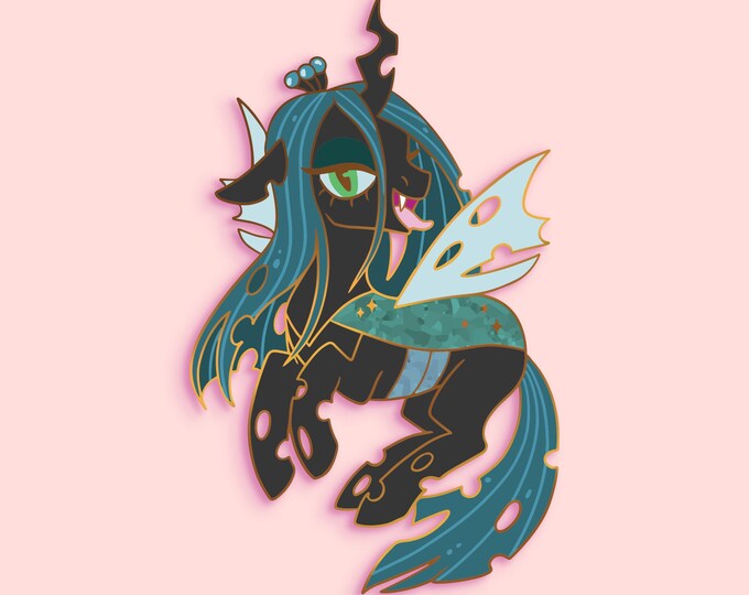Queen Chrysalis MLP - My Little Pony - Gold Hard Glitter Enamel Pin - Etsy