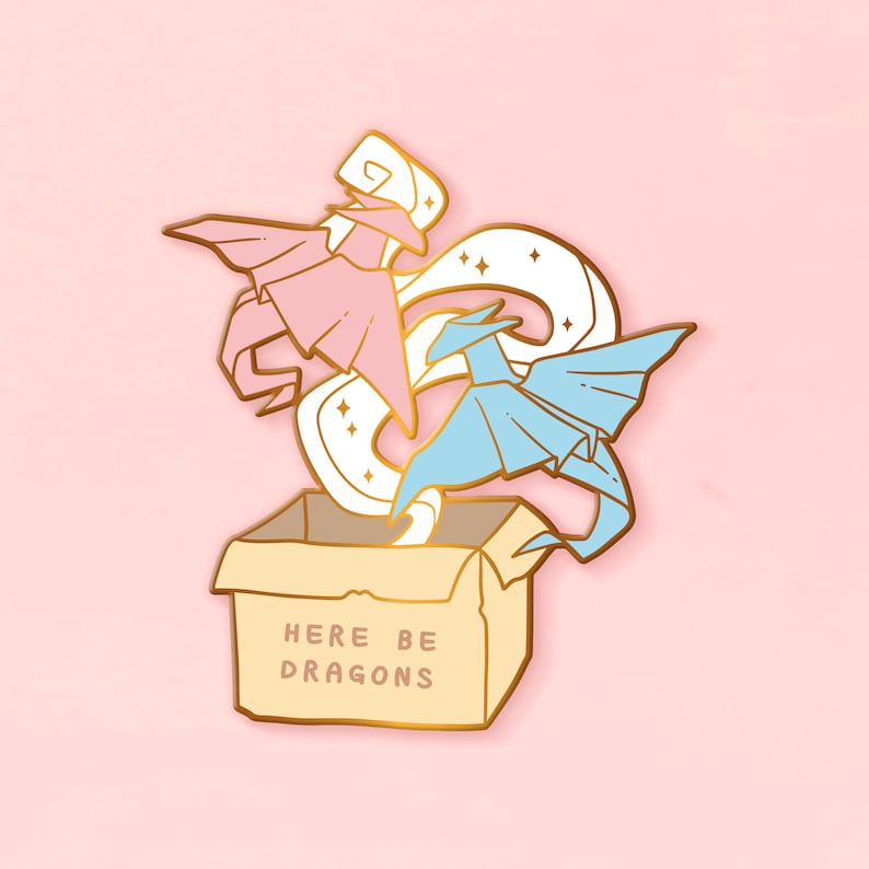Here Be Dragons SCP Spilla in oro smaltato duro 1762 - Etsy Italia