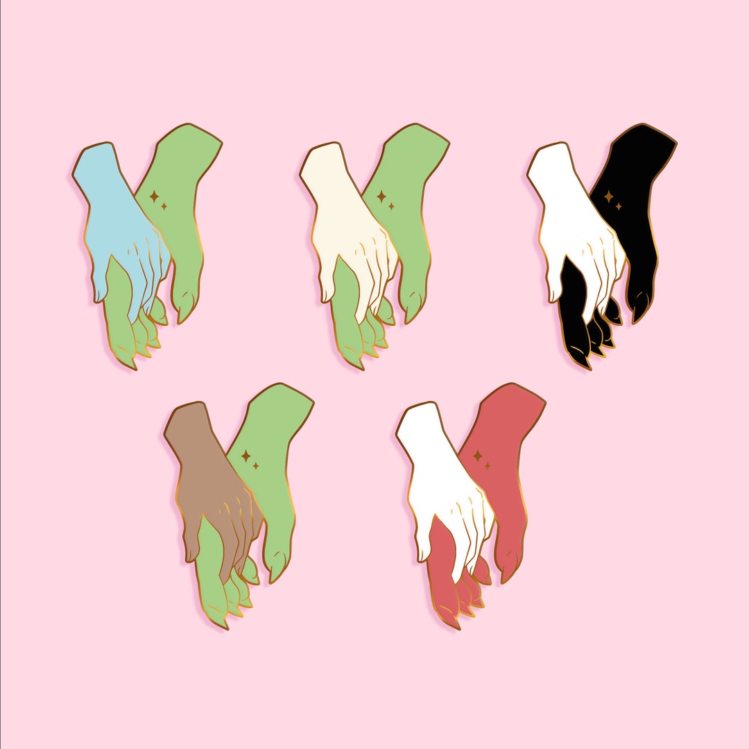 Handholding Monster Lover Himbo Gold Enamel Pin - Etsy