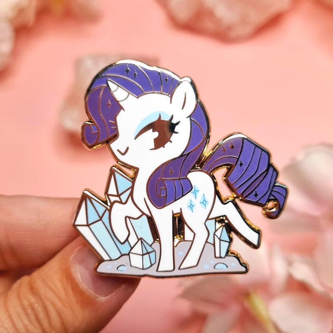 Rarity MLP - My Little Pony - Gold Hard Enamel Pin - Etsy