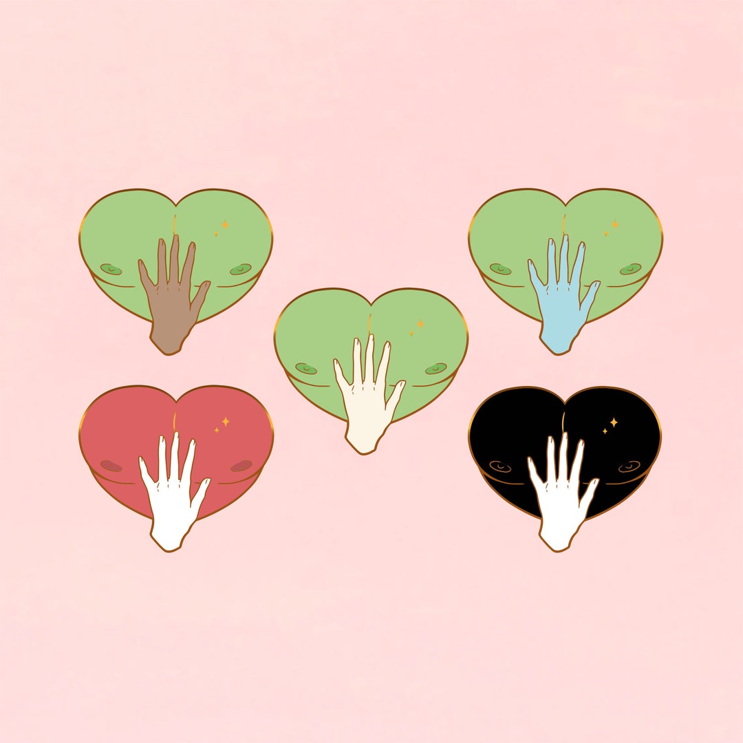 Heartbeats Hand on Chest Monster Himbo Gold Enamel Pin - Etsy