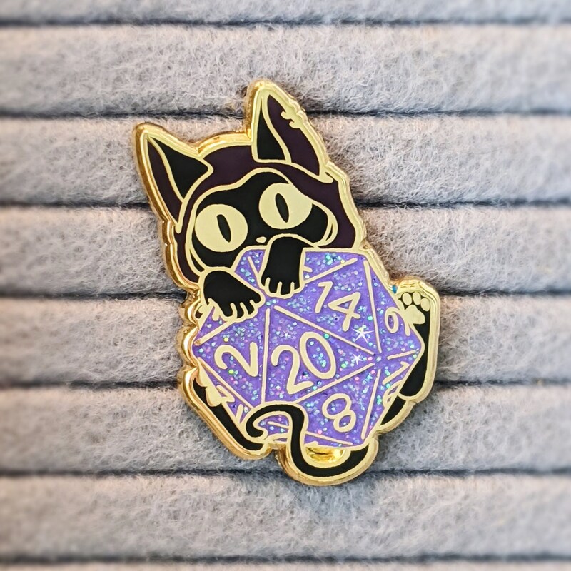 Dnd Cat Enamel Pins - Etsy