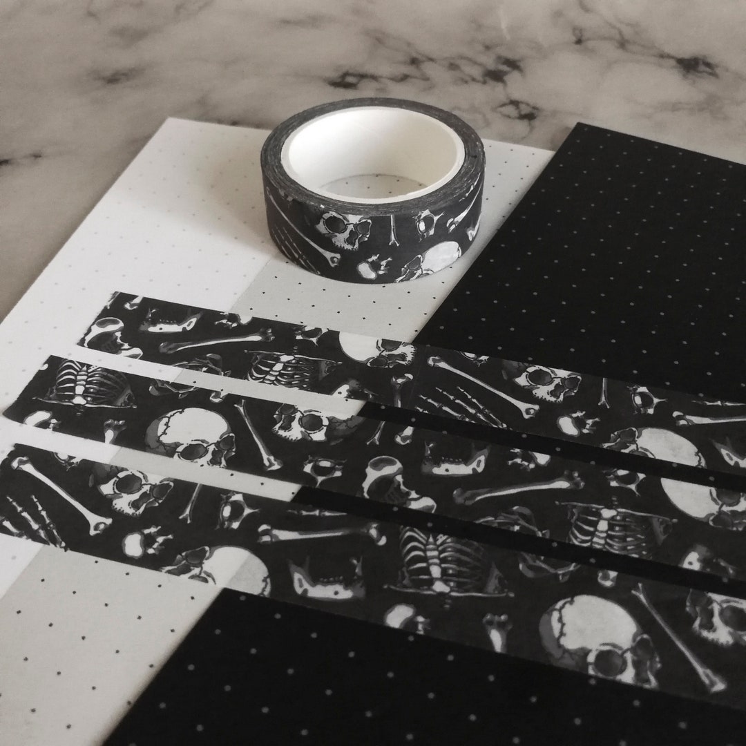 Washi Tape boneyard Bones, Skull, Anantomy, Skeleton, Tape, Dark Gray ...