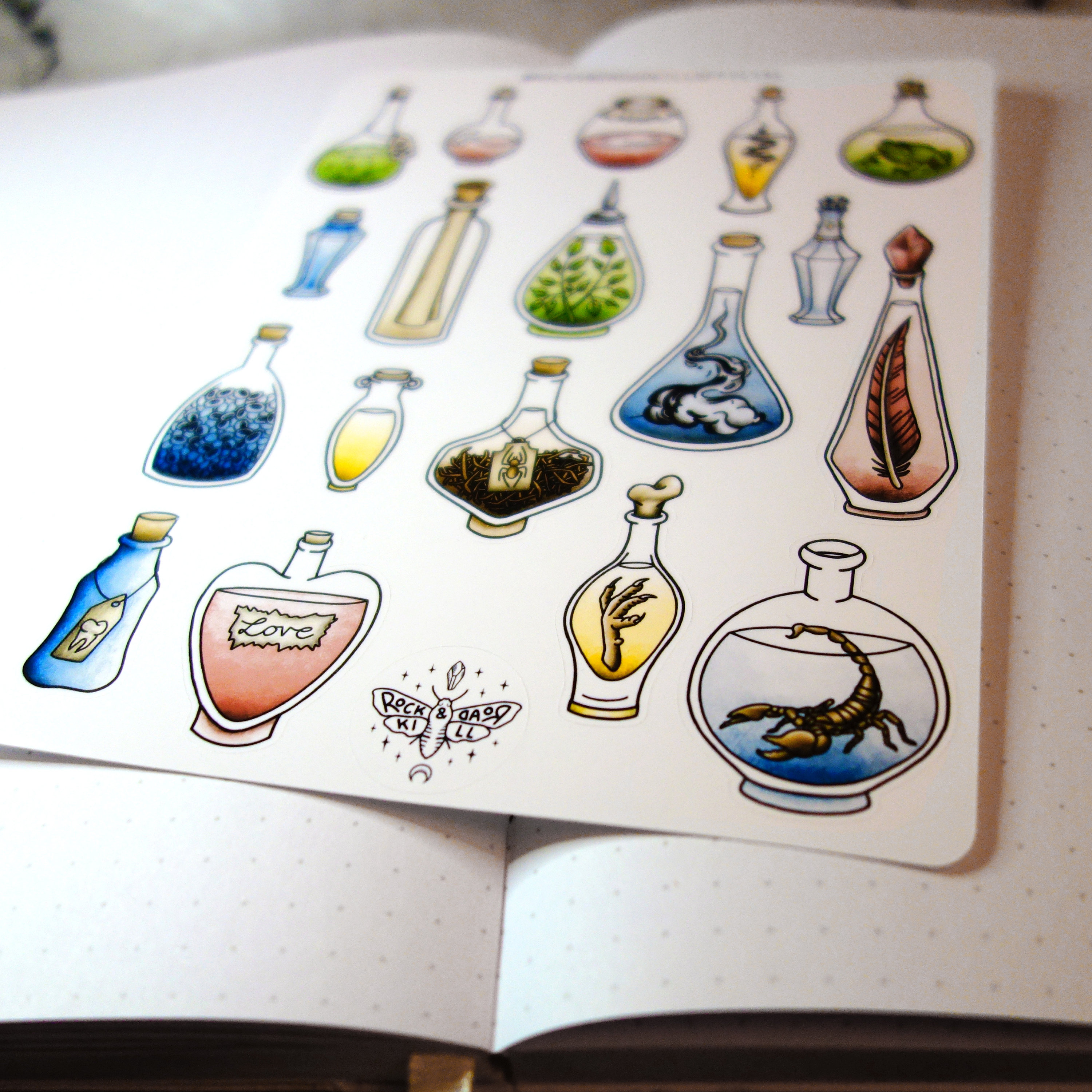 Stickerbogen Poison Hexe Gift Zutaten Flacon - Etsy