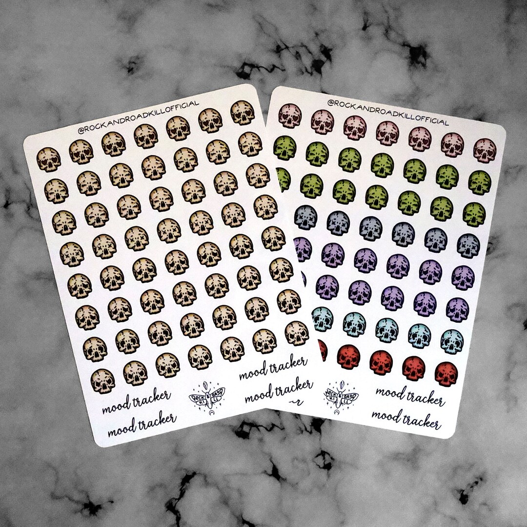 Sticker Sheet "sweet Emotion" - Mood Tracker, Mood, Mood, Skull, Color ...