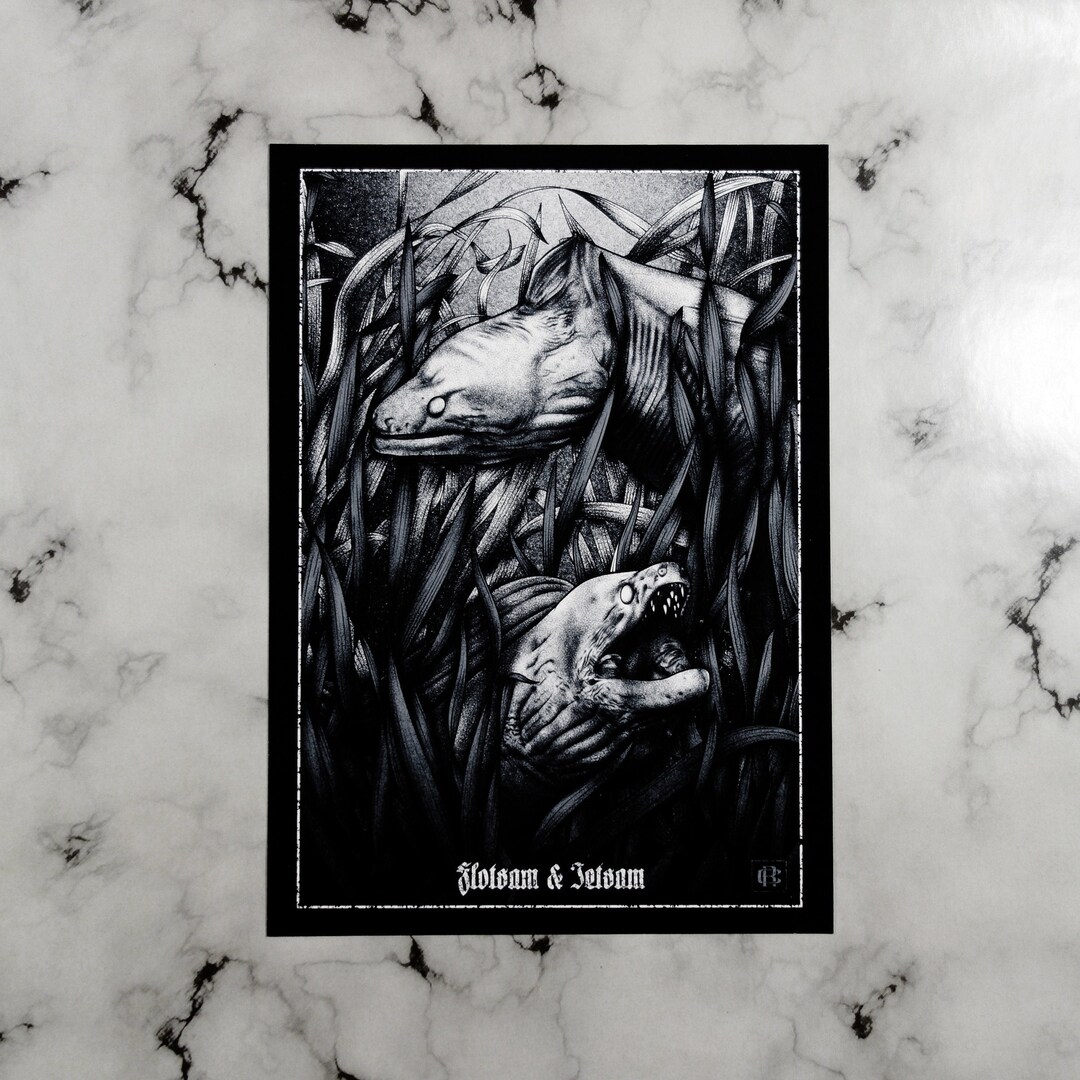 Art Print A3 "murmaider" - Moray, Underwater, Dark, Dotwork, Occult ...