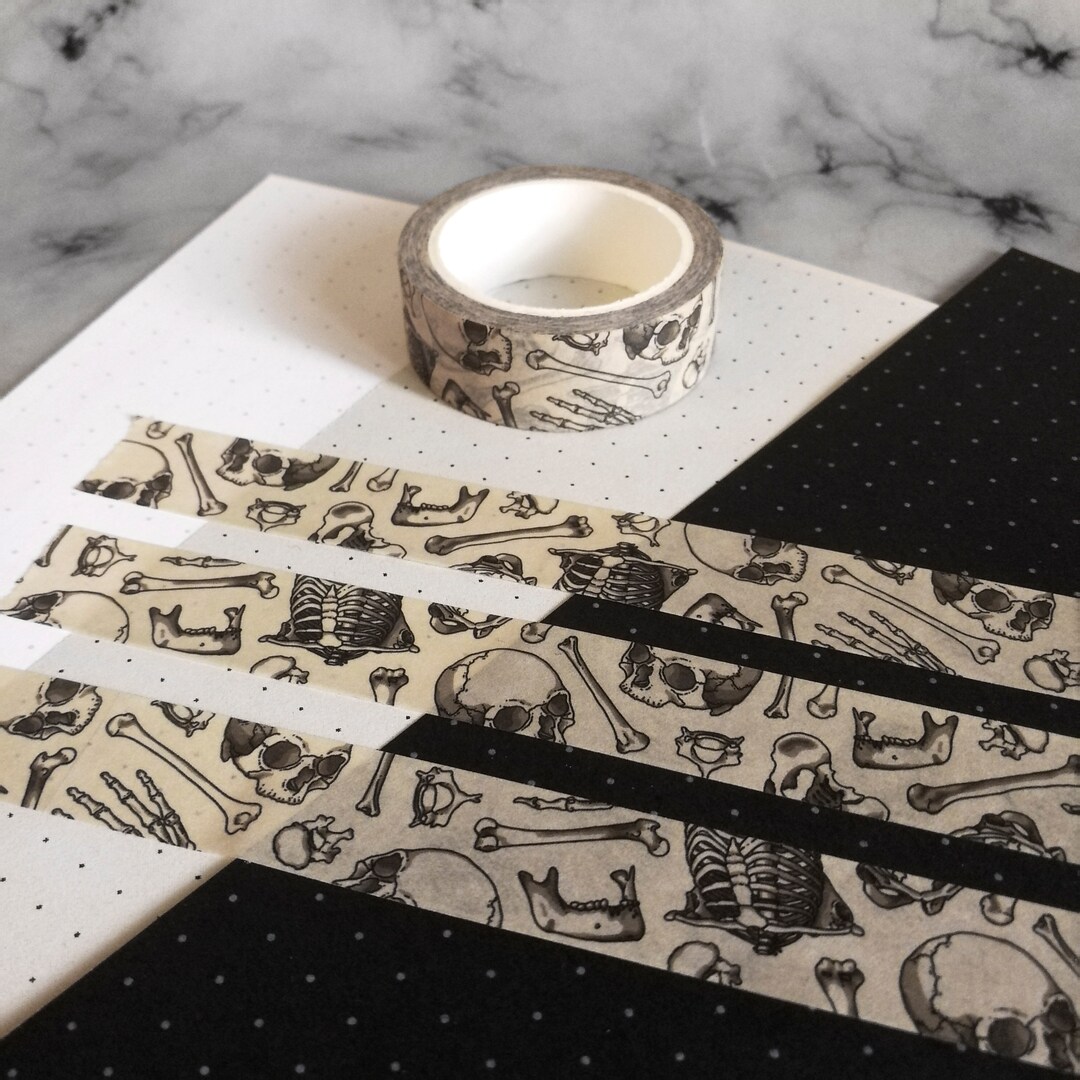 Washi Tape "boneyard" - Bones, Skull, Anatomy, Skeleton, Adhesive Tape ...