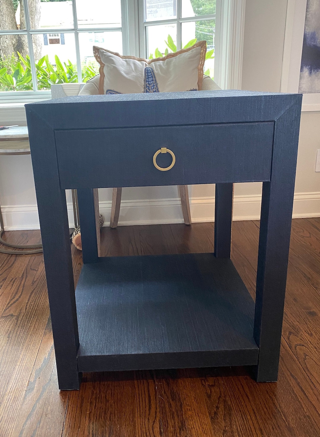 Grasscloth Nightstand With Drawer: Beachy Modern Bedroom Furniture (set ...