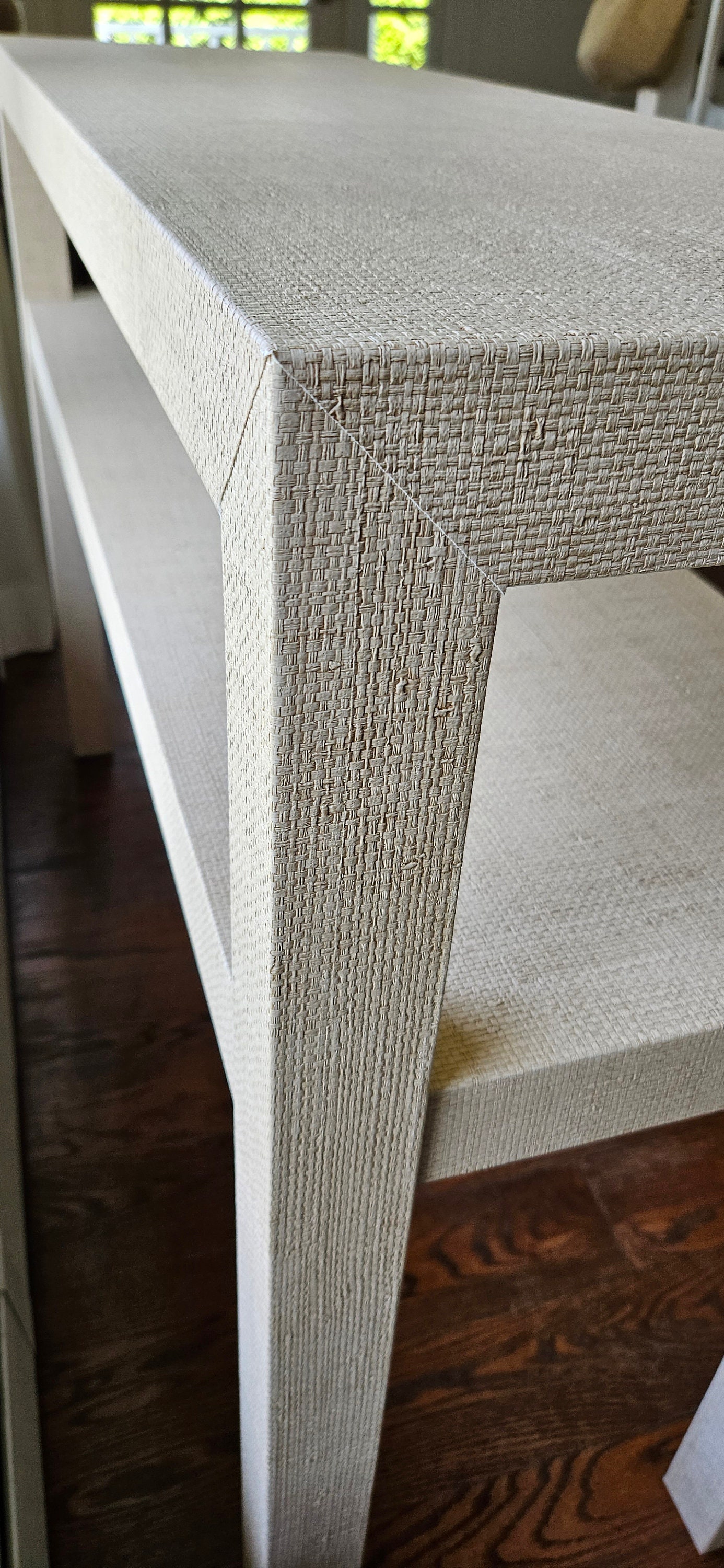 Hand Wrapped Faux Grasscloth Console Table: Custom Hallway Furniture - Etsy