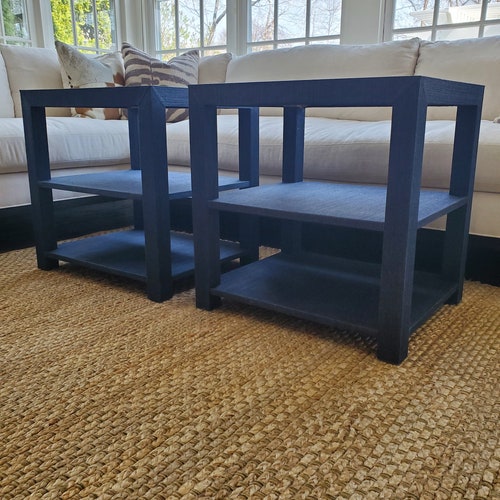 Custom Grasscloth Side Table - Etsy
