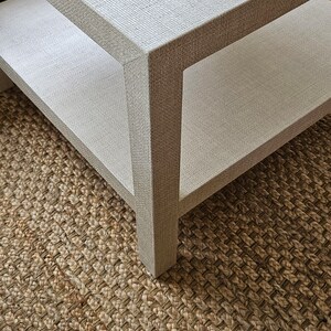 Faux Grasscloth Side Table Furniture Wrapped End Table Faux Grasscloth ...