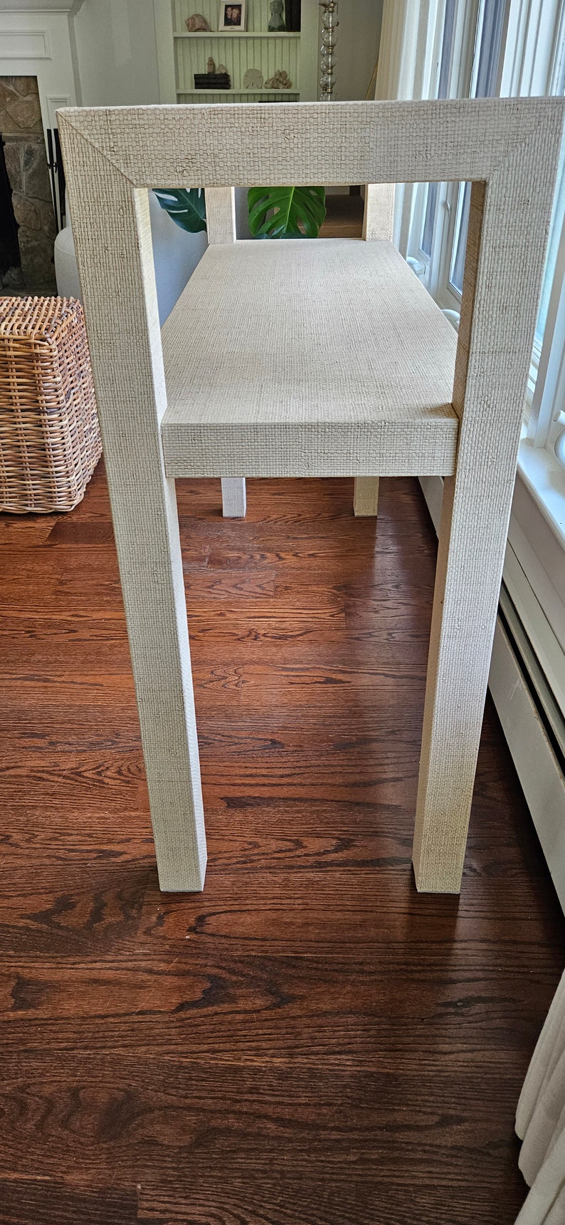 Faux Grasscloth Console Table Wrapped Grasscloth Console Table for ...