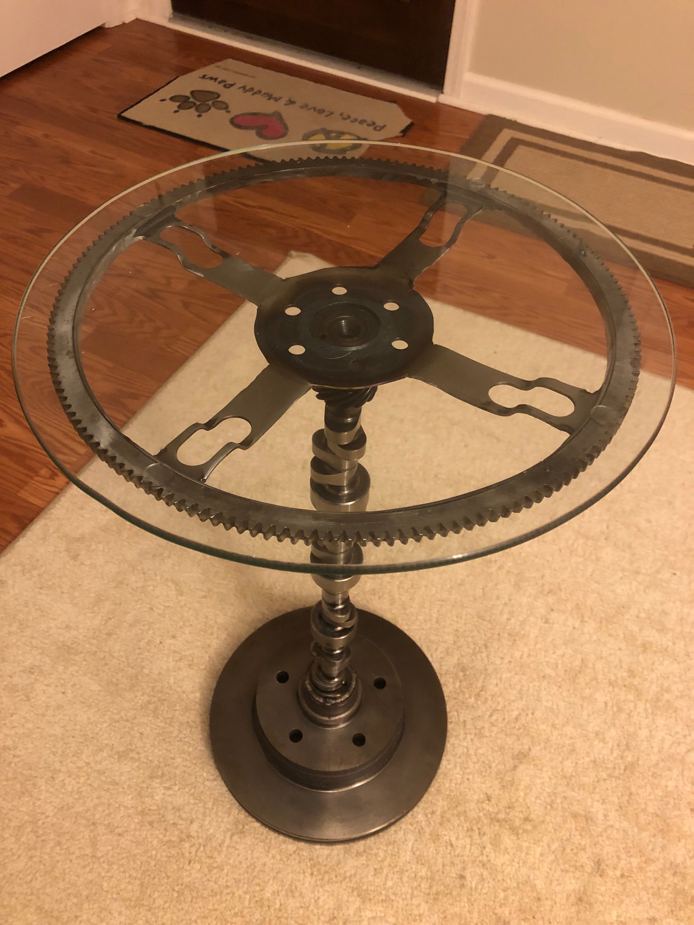 End Table Upscaled Auto Parts Metal Art | Etsy