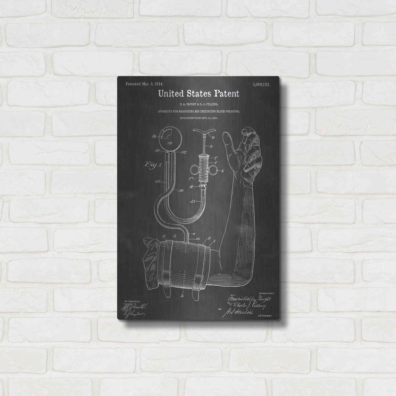 Blood Pressure Vintage Patent Blueprint by Epic Portfolio, Metal Wall ...