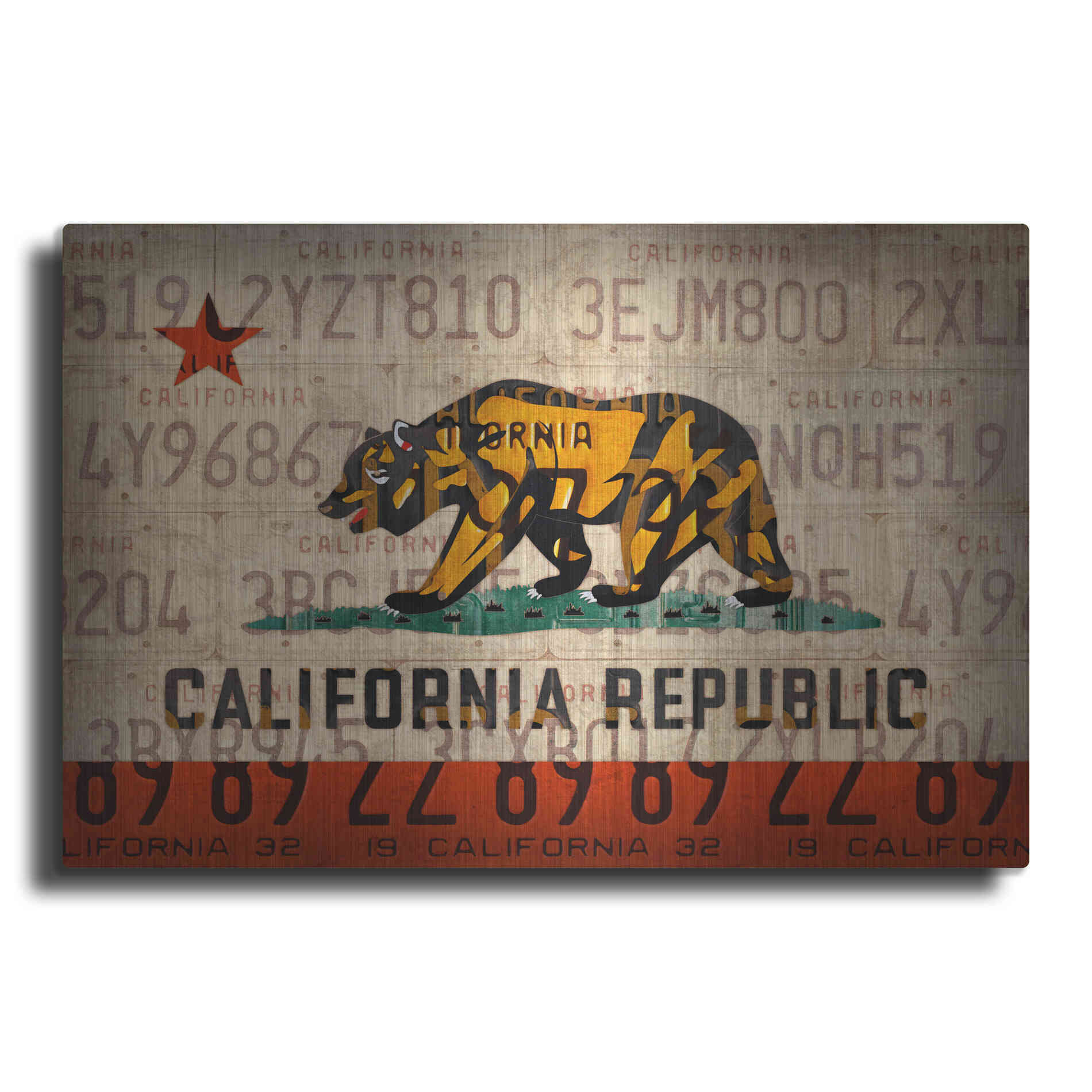 Cali State Flag License Plates by Design Turnpike, Metal Wall Art - Etsy