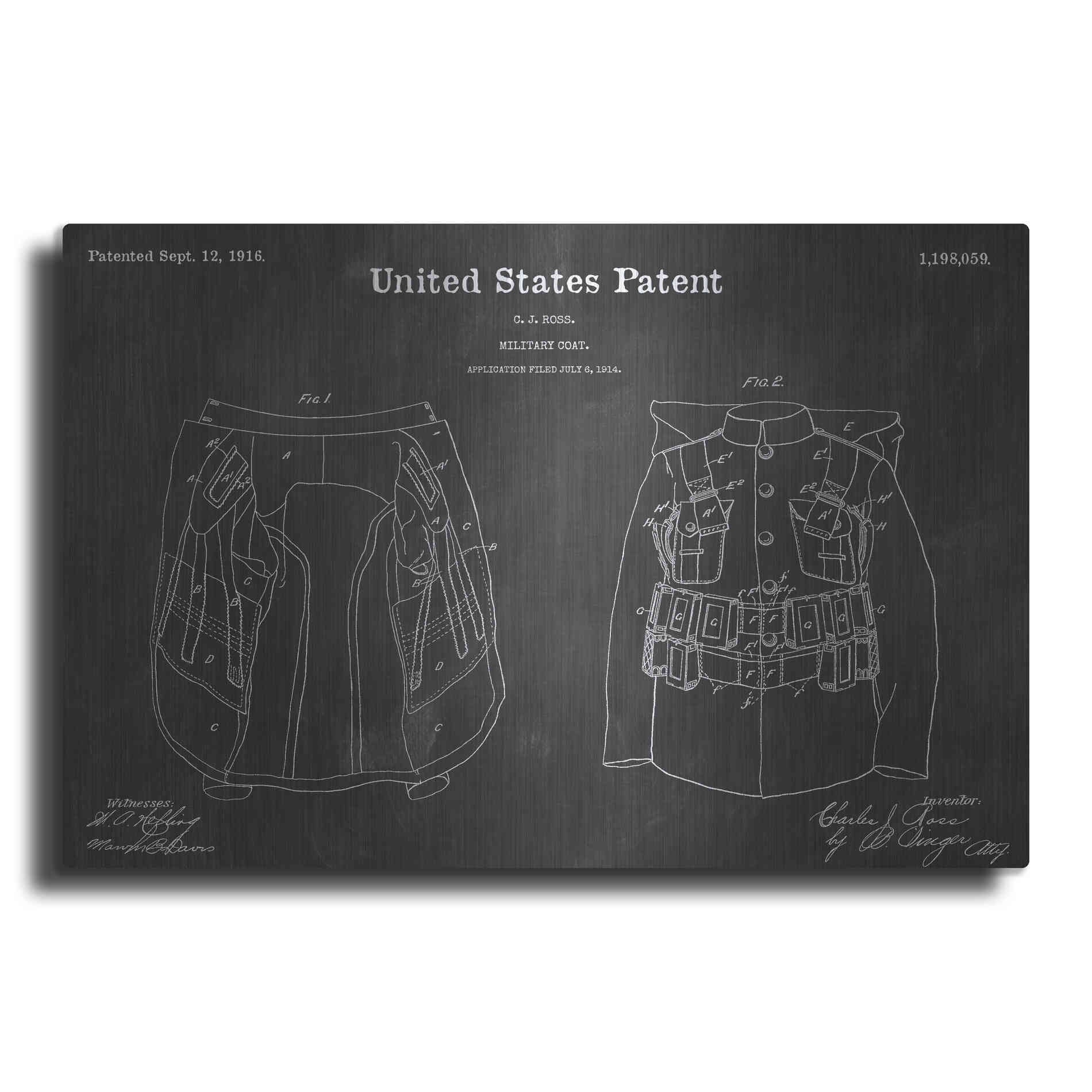 Coat Vintage Patent Blueprint by Epic Portfolio, Metal Wall Art - Etsy