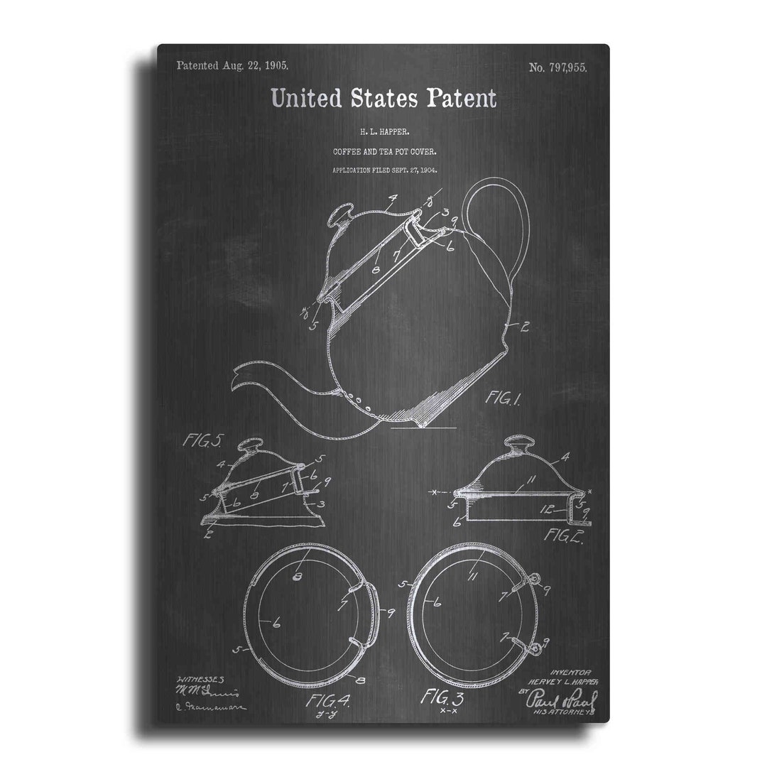 Tea Pot Vintage Patent Blueprint by Epic Portfolio, Metal Wall Art - Etsy