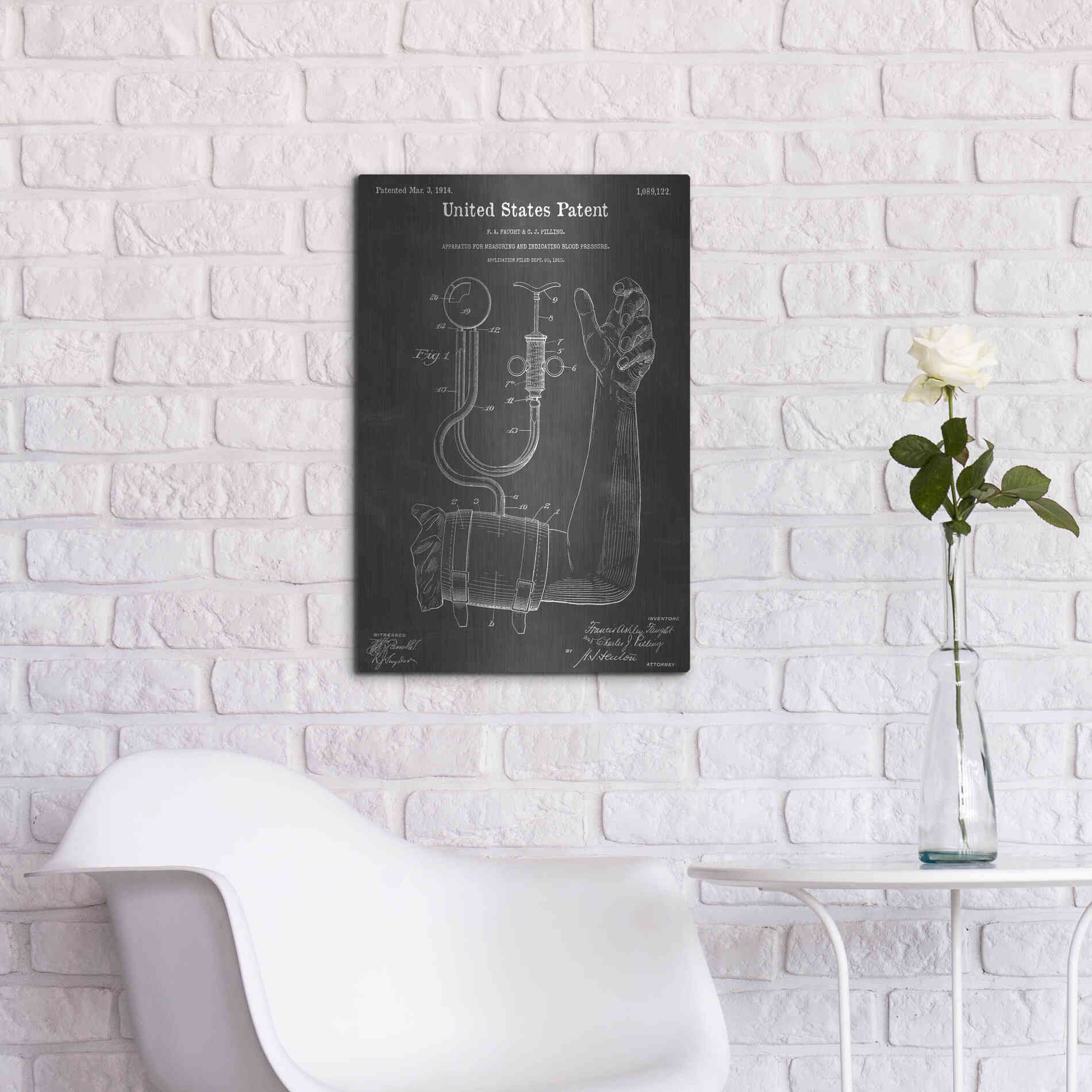 Blood Pressure Vintage Patent Blueprint by Epic Portfolio, Metal Wall ...