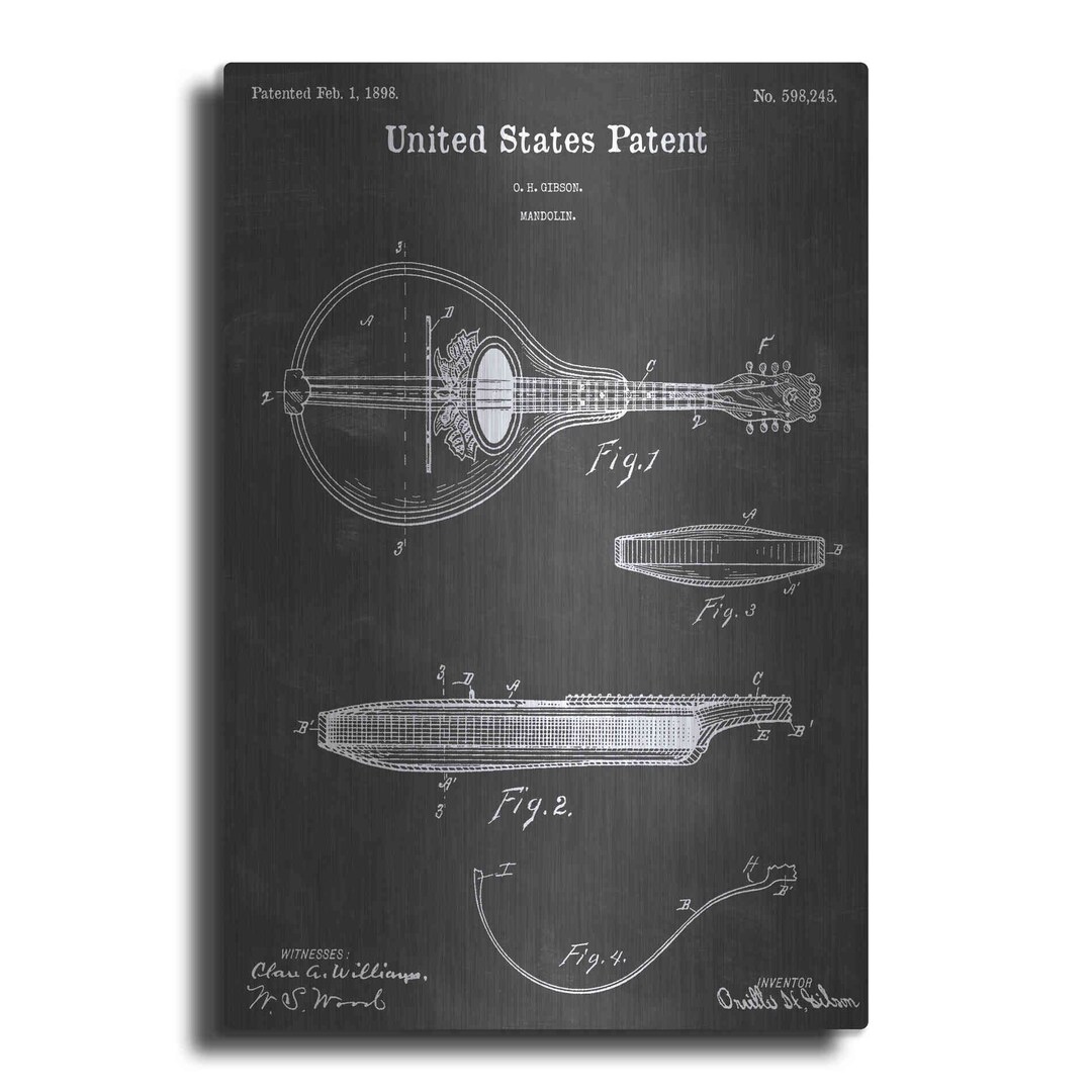 Mandolin Vintage Patent Blueprint by Epic Portfolio, Metal Wall Art - Etsy