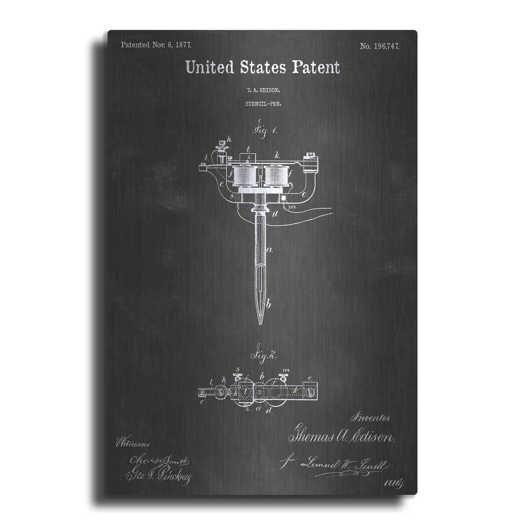 Stencil Pen Vintage Patent Blueprint by Epic Portfolio, Metal Wall Art ...