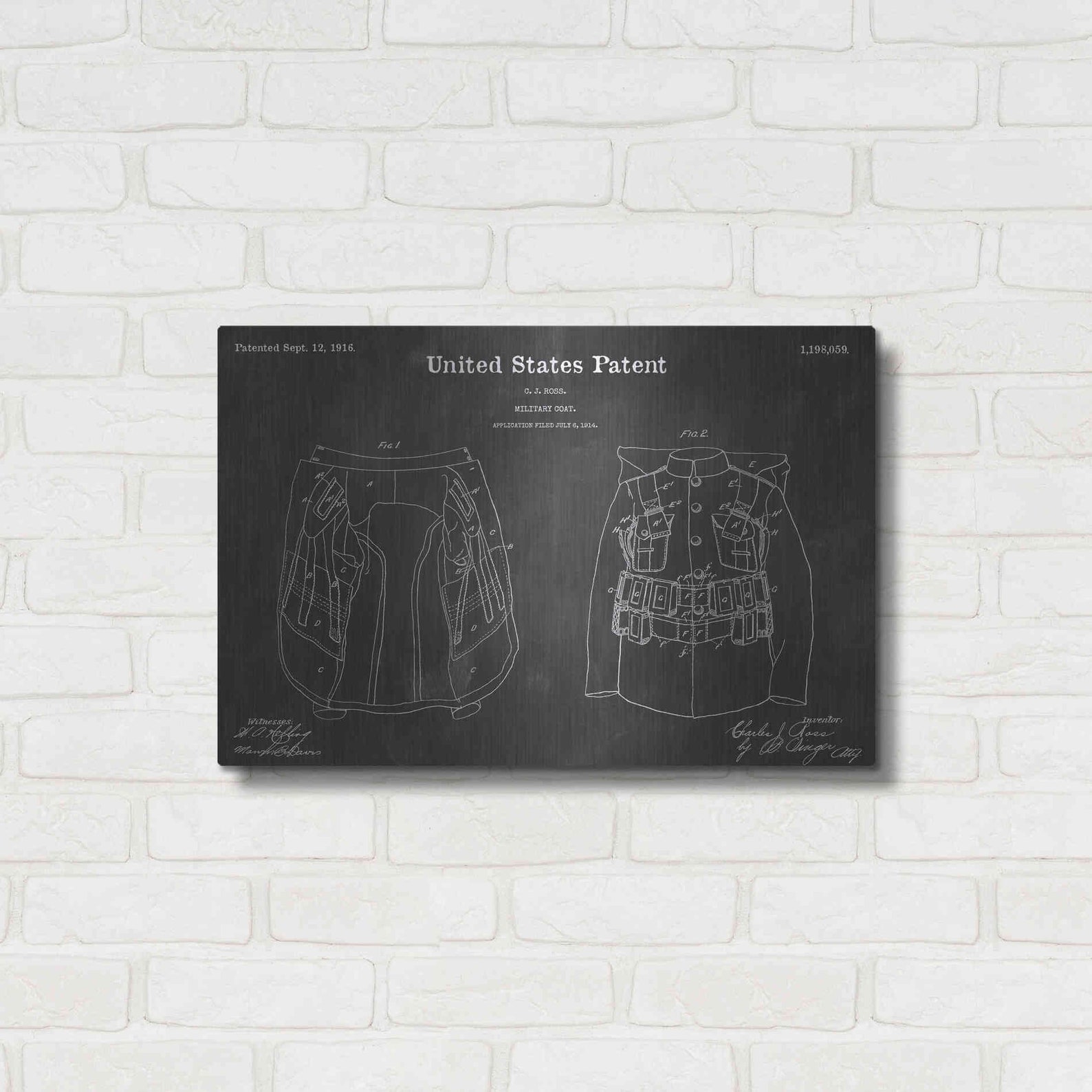 Coat Vintage Patent Blueprint by Epic Portfolio, Metal Wall Art - Etsy