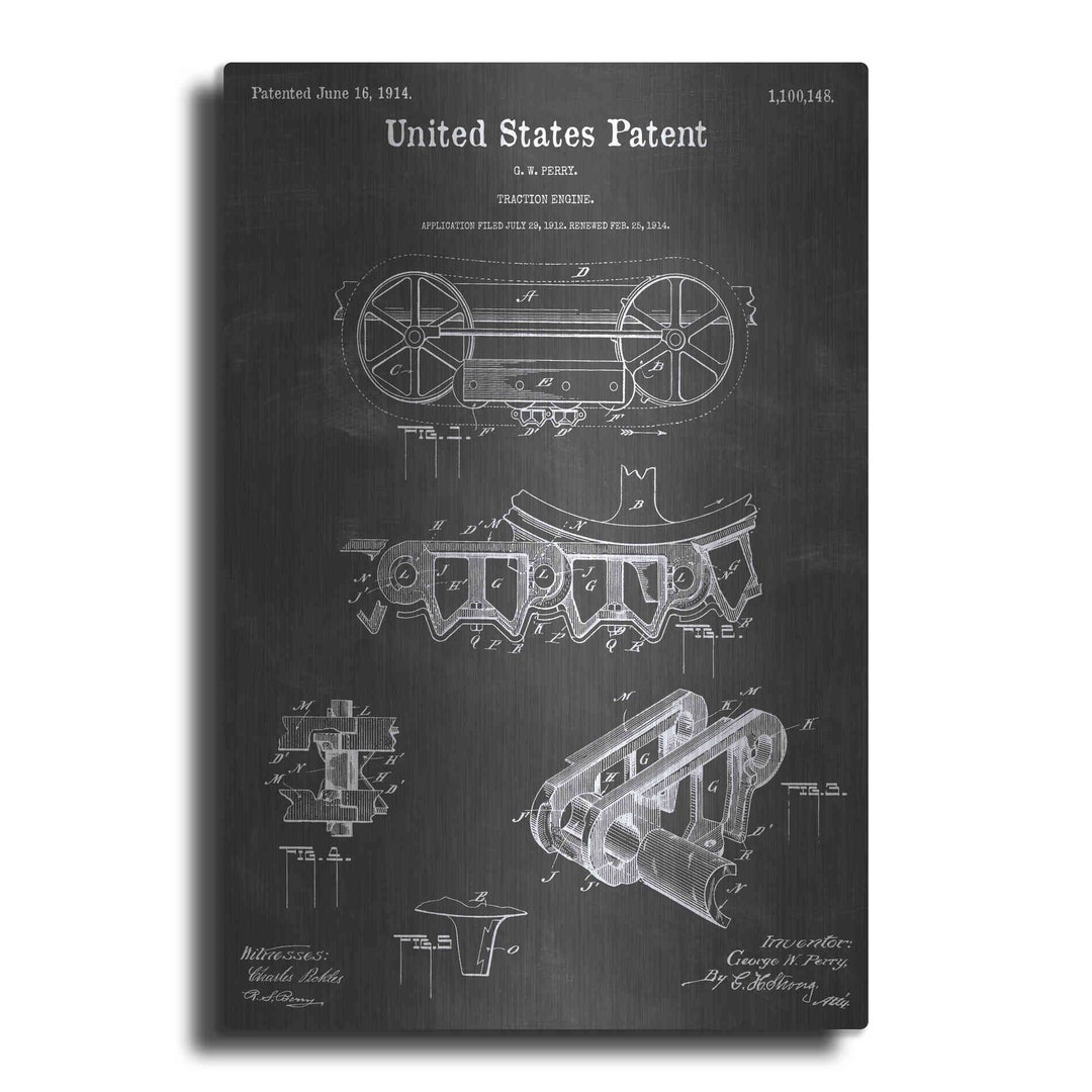 Traction Engine Vintage Patent Blueprint by Epic Portfolio, Metal Wall ...