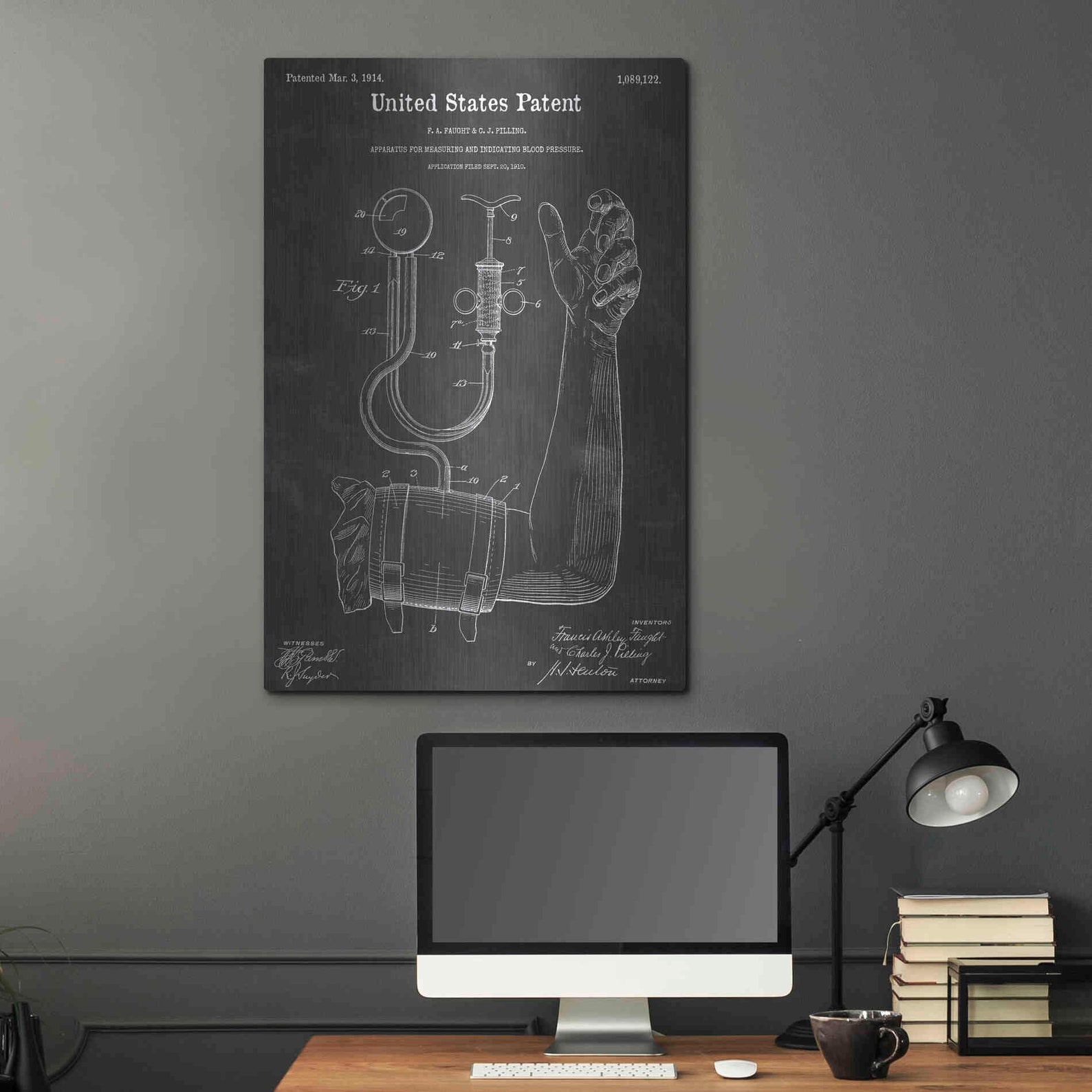 Blood Pressure Vintage Patent Blueprint by Epic Portfolio, Metal Wall ...