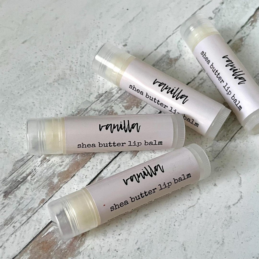 Vanilla Shea Butter Lip Balm, All Natural Chapstick, Beeswax Lip Balm ...