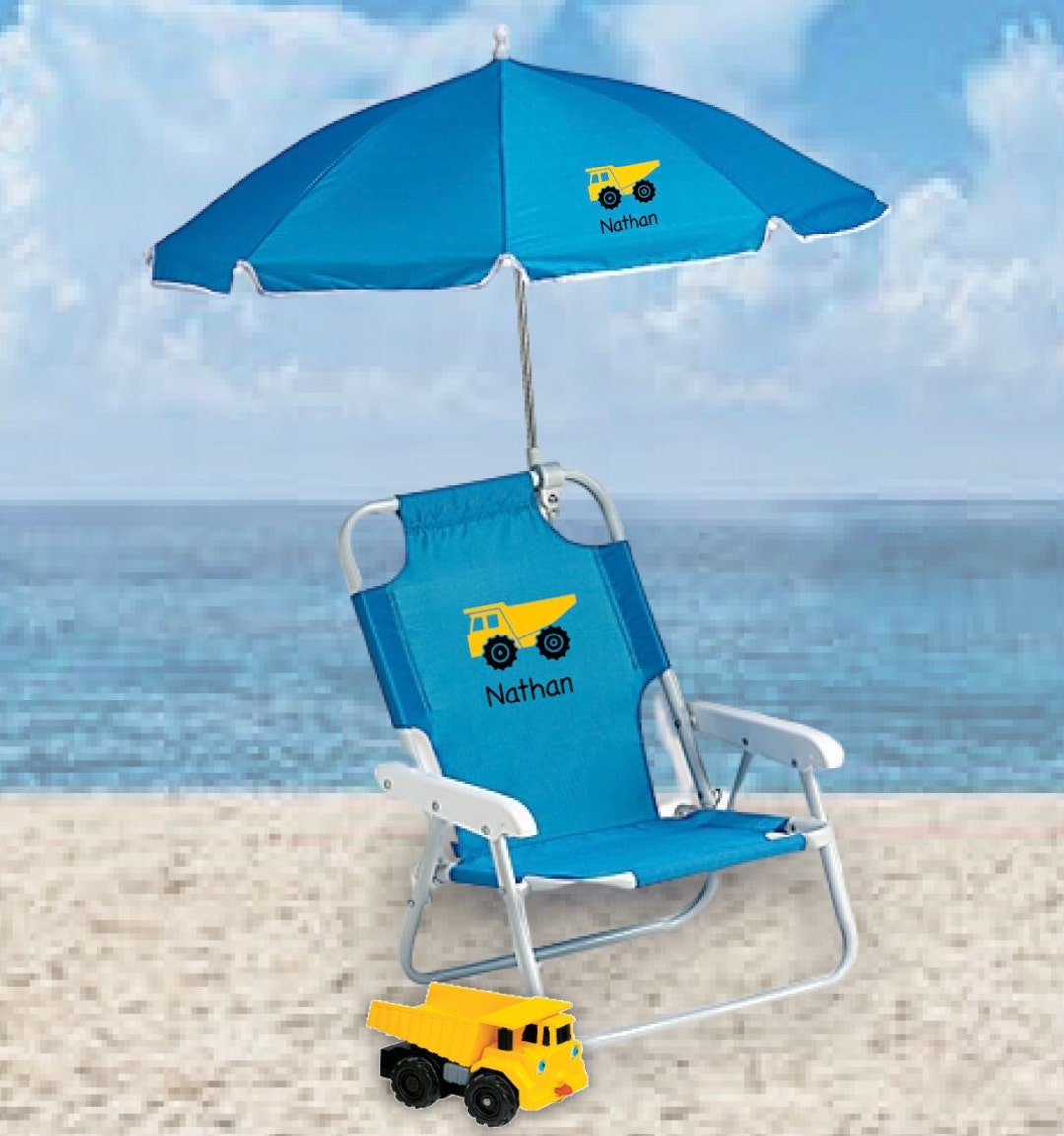 Personalized Toddler Beach Chair: Folding Kids Chair With Umbrella - Etsy