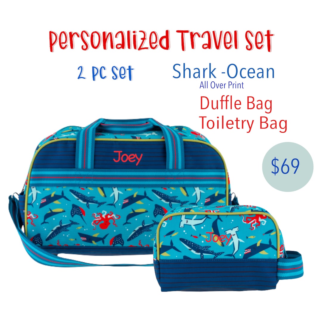 Boys Shark Duffle Bag Set/kids Shark Duffel Bag/kids Travel Bag ...