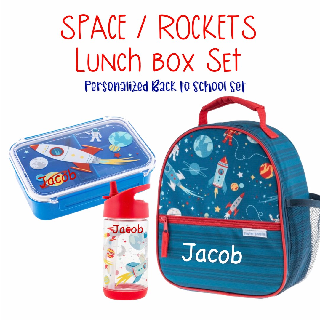 Personalized Space Rocket Lunch Box Bento Set: Insulated Kids Lunchbox ...