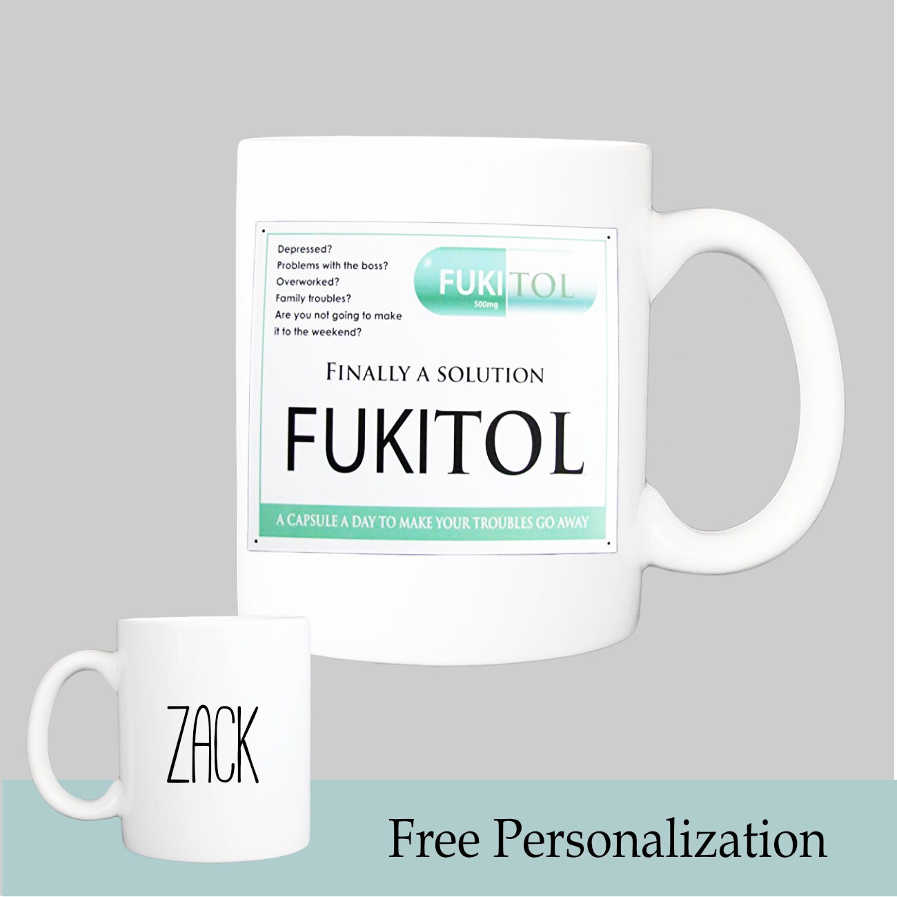COFFEE MUG Fukitol/Funny Coffee Mug/Prescription mug/Gift for | Etsy