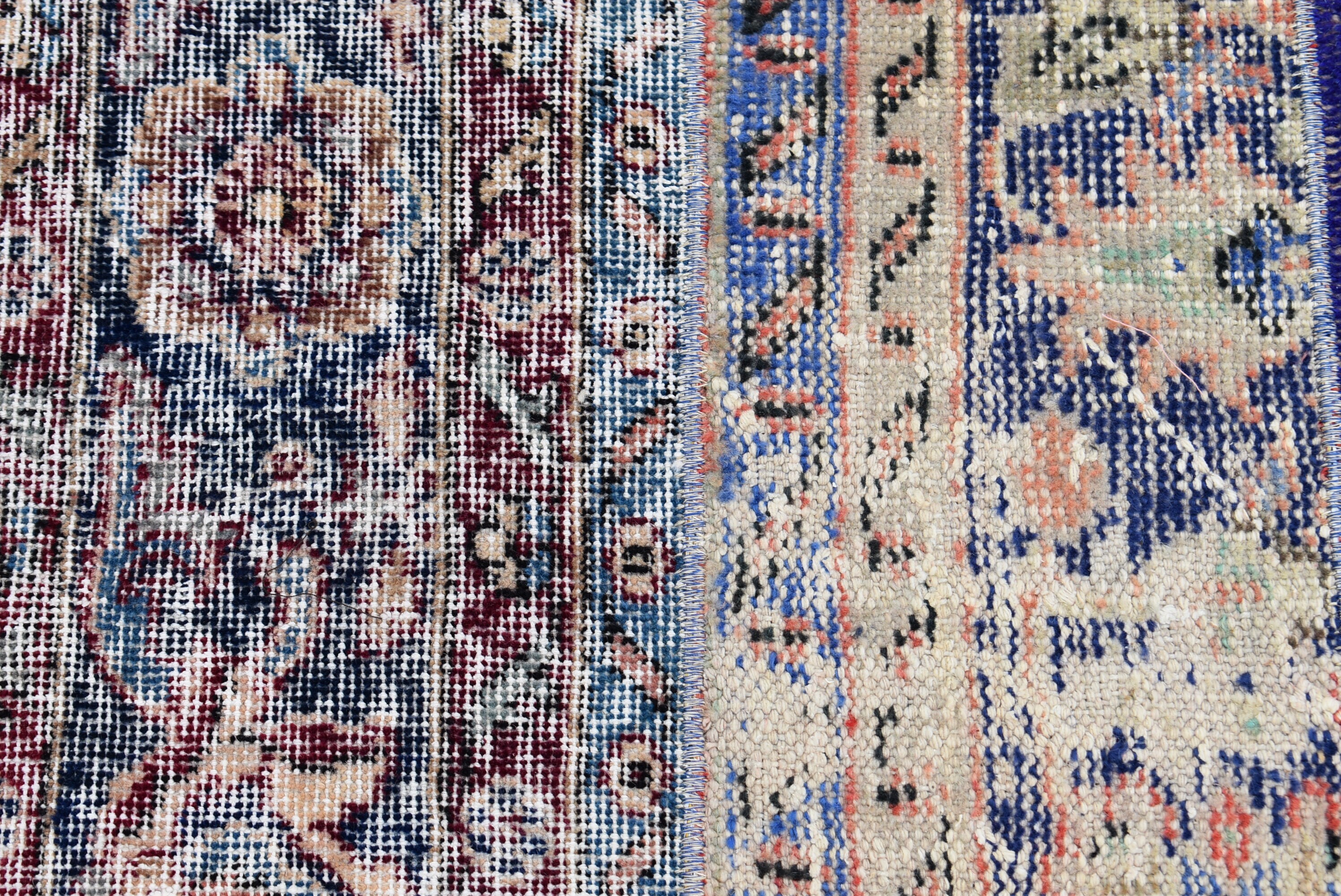 Turkish blue rug Vintage rug Handmade rug Circle rug Small | Etsy