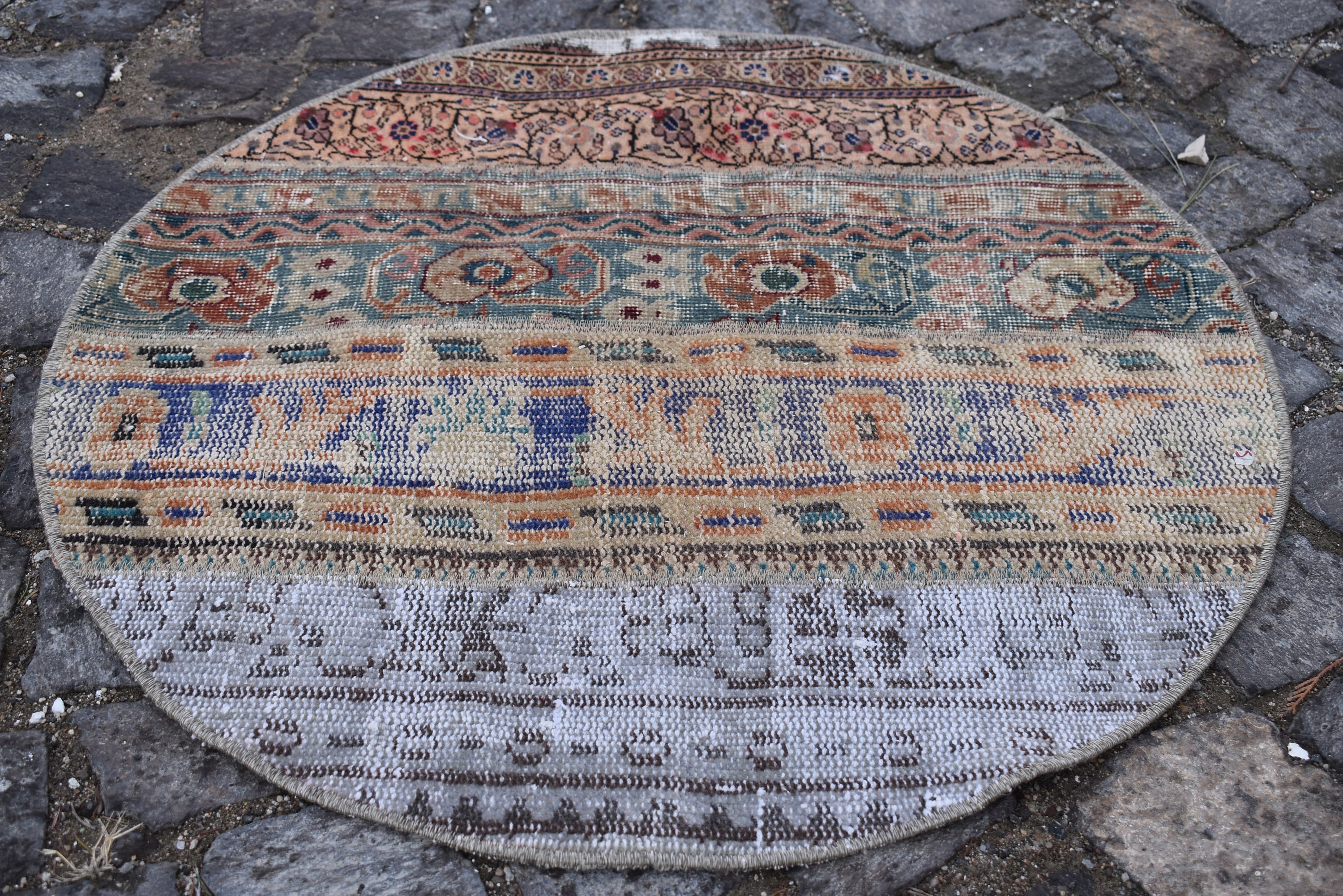 Boho Rug Circle Rug Handmade Rug Rosegold Rug 2.7 X 2.7 | Etsy