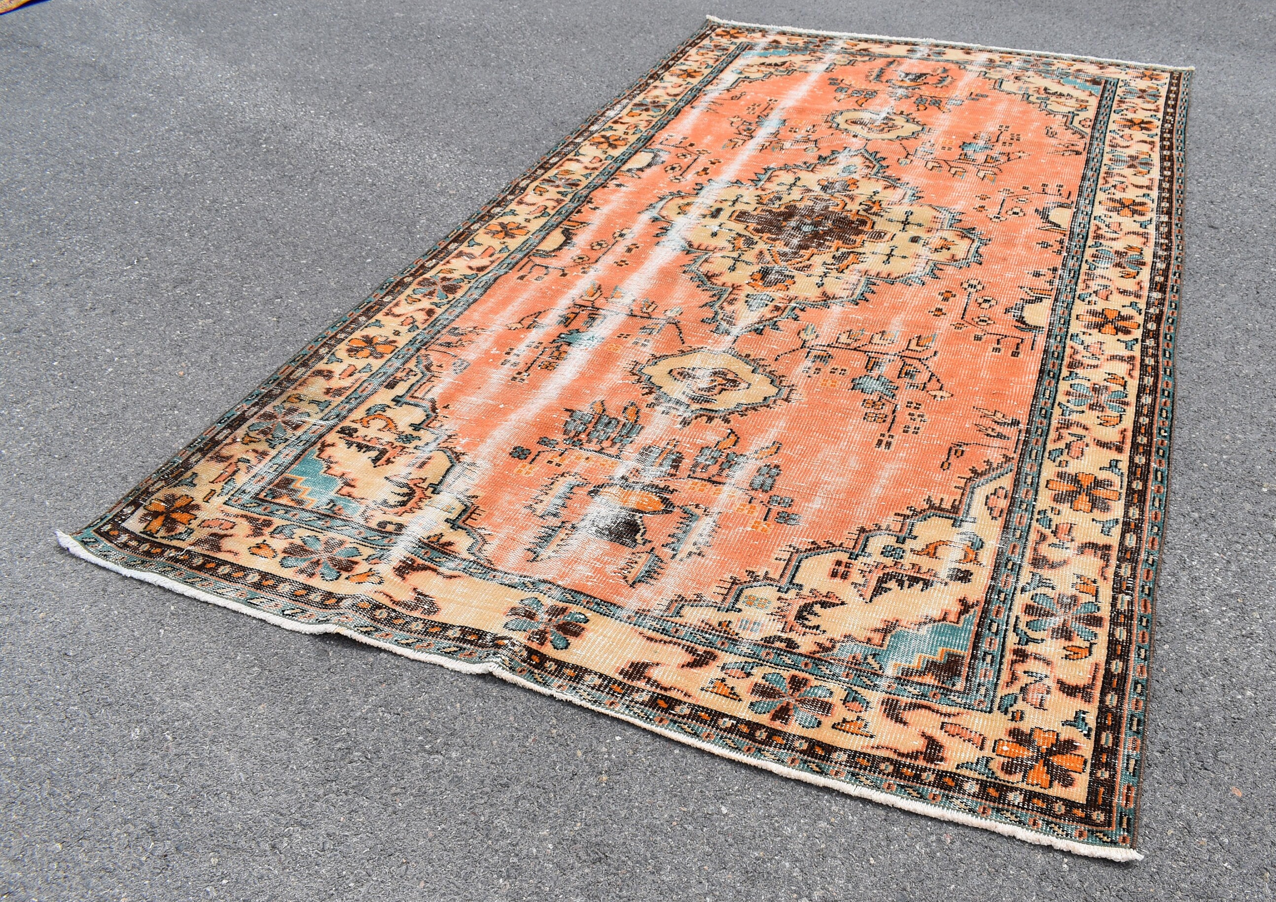 Vintage Oushak Rug Large Orange Area Rug Turkish Handmade - Etsy
