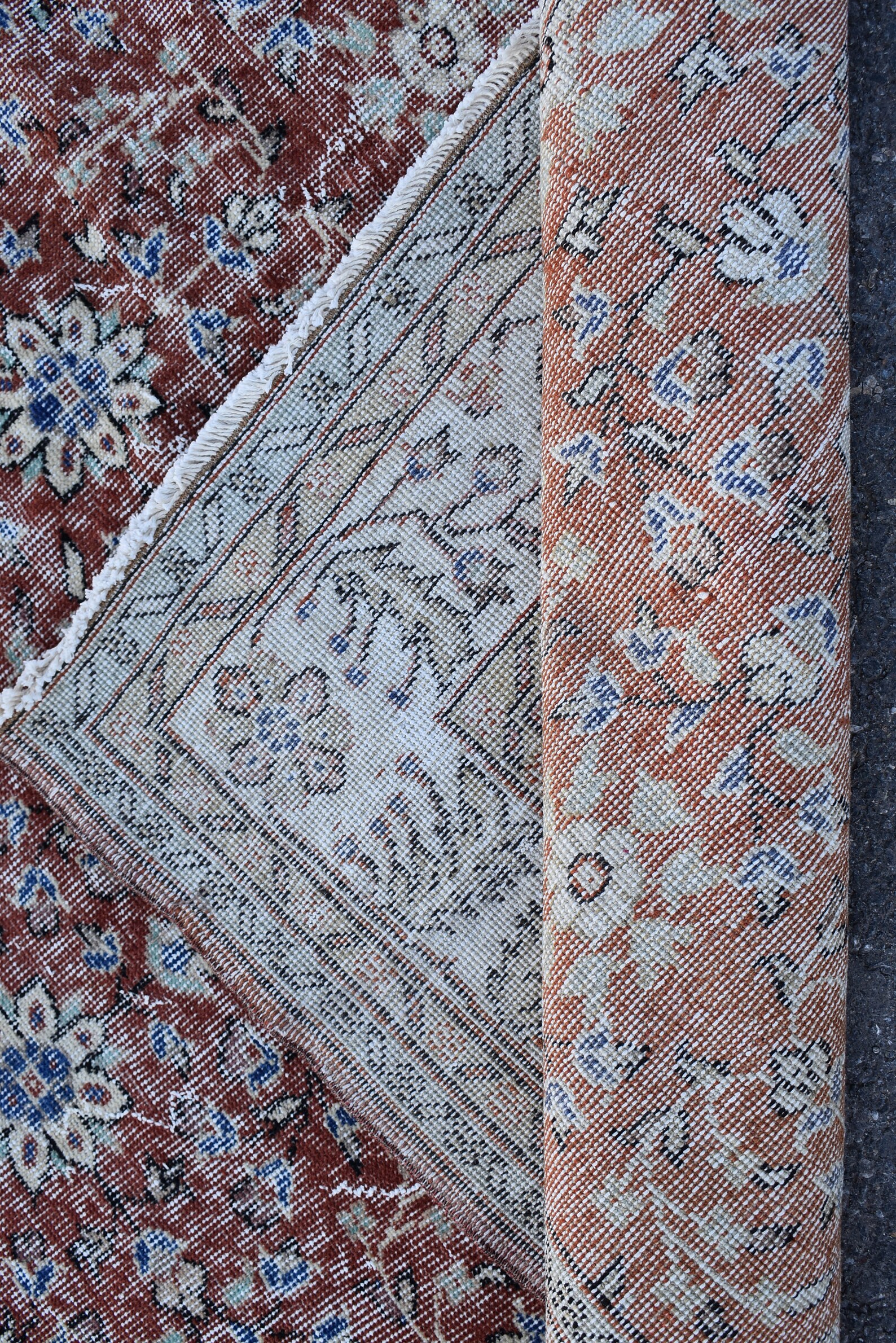 Turkish orange floral rug Vintage handmade rug Bohemian rug | Etsy