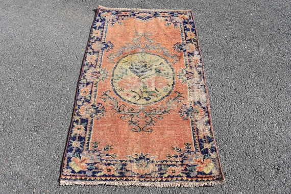 Small decorative rug Turkish handmade rug Vintage wool rug | Etsy