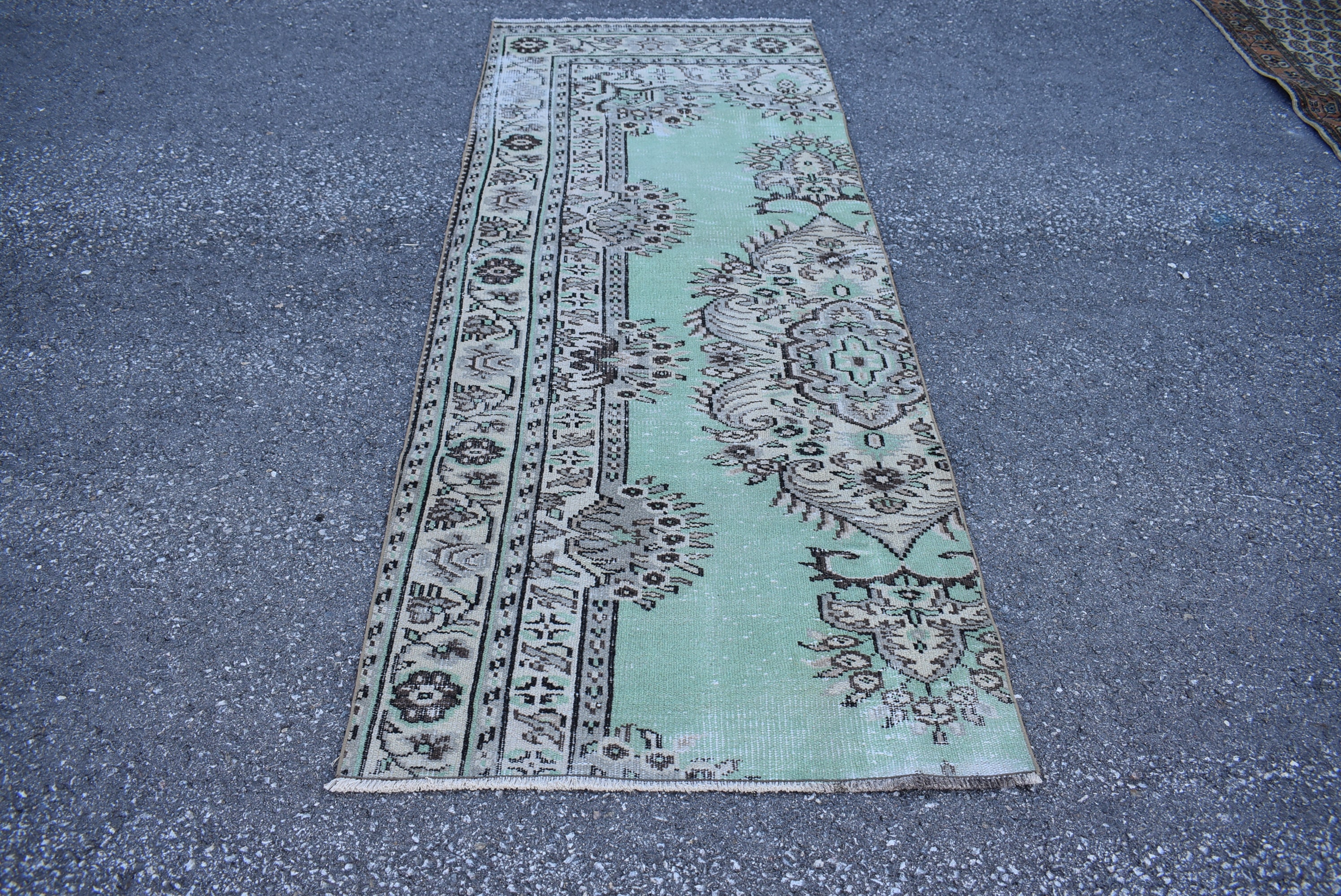 Green rug Turkish runner rug Vintage handmade rug Bohemian | Etsy