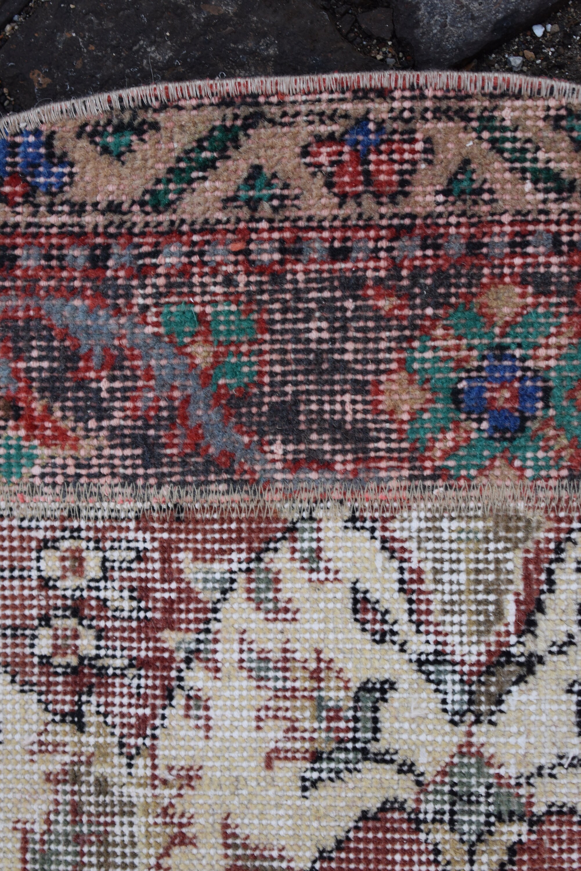 Round area rug Turkish rug Vintage rug Handmade rug | Etsy