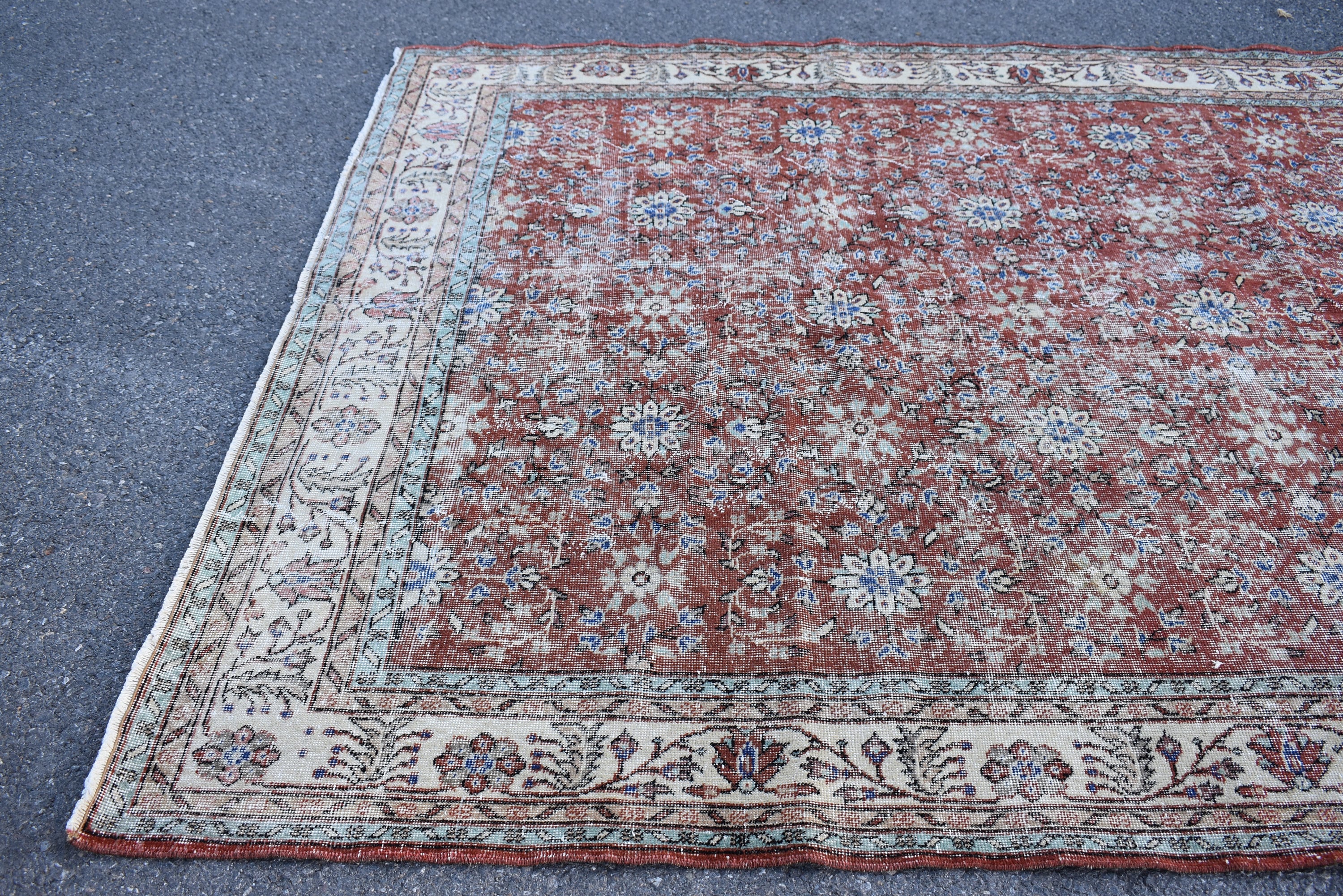 Turkish Orange Floral Rug Vintage Handmade Rug Boho Home | Etsy