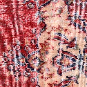 Turkish Red Area Rug, Handmade Wool Rug, Large Area Rug, Livingroom Rug ...