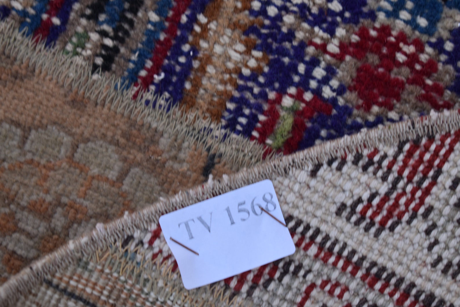 Blue and Brown Rug Turkish Circle Rug Vintage Handmade Rug - Etsy