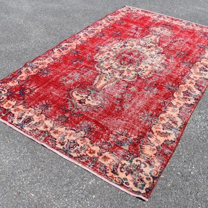 Turkish red area rug Handmade wool rug Large area rug | Etsy