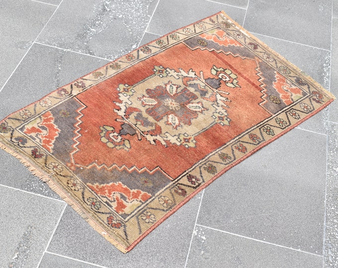 Turkish Small Rug Vintage Handmade Rug Natural Rug Wool - Etsy