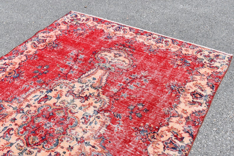 Turkish Red Area Rug Handmade Wool Rug Large Area Rug | Etsy